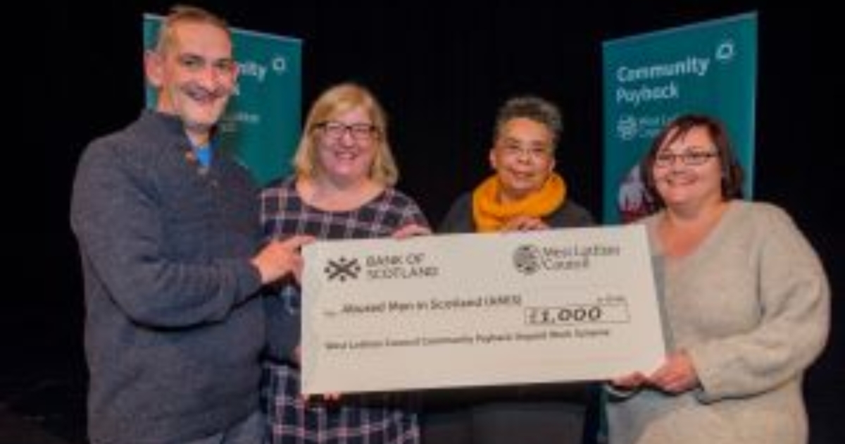 Community Payback donation to support abused men - West Lothian Council