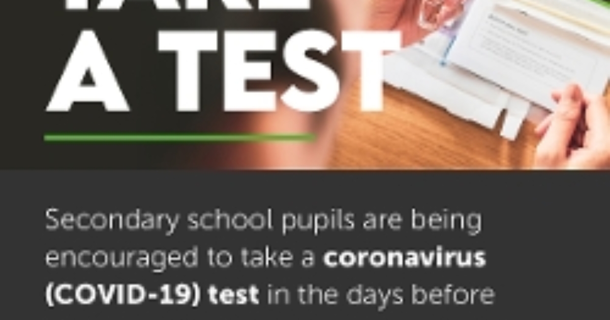 Secondary school pupils are being encouraged to take a coronavirus ...